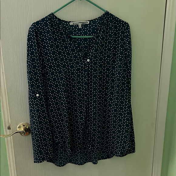 Collective Concepts | Tops | Collective Concepts Navy And White Polka ...